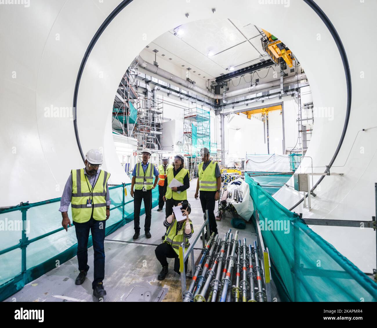 The service gate of the OL3 reactor at the construction site of the ...