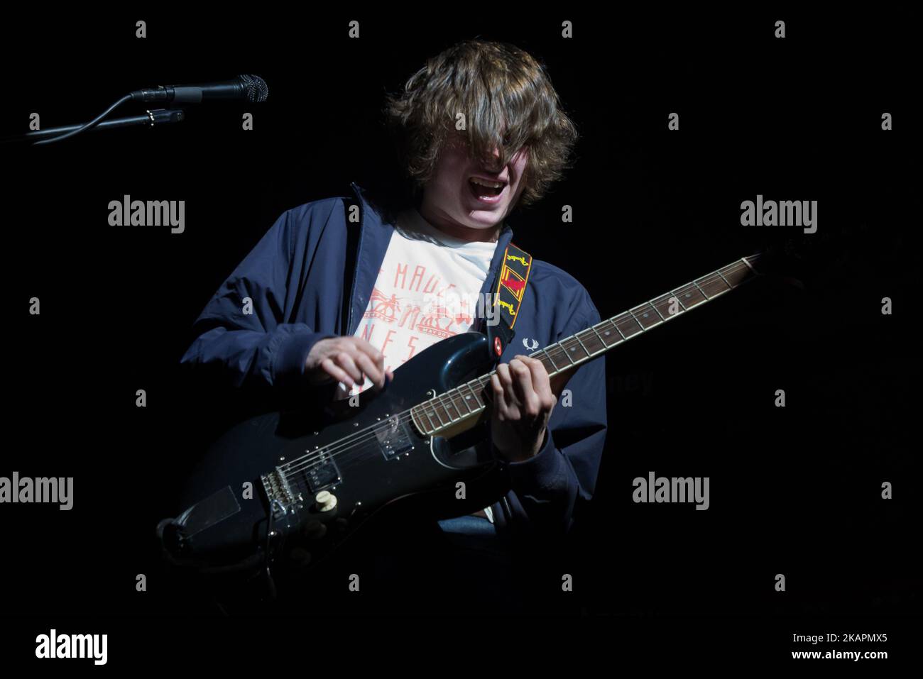 British indie rock band False Heads perform on stage at Lost River ...