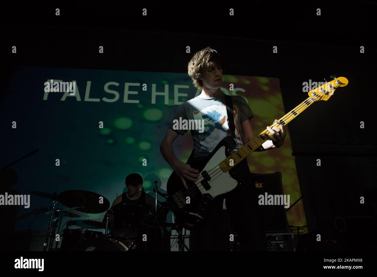 British indie rock band False Heads perform on stage at Lost River ...