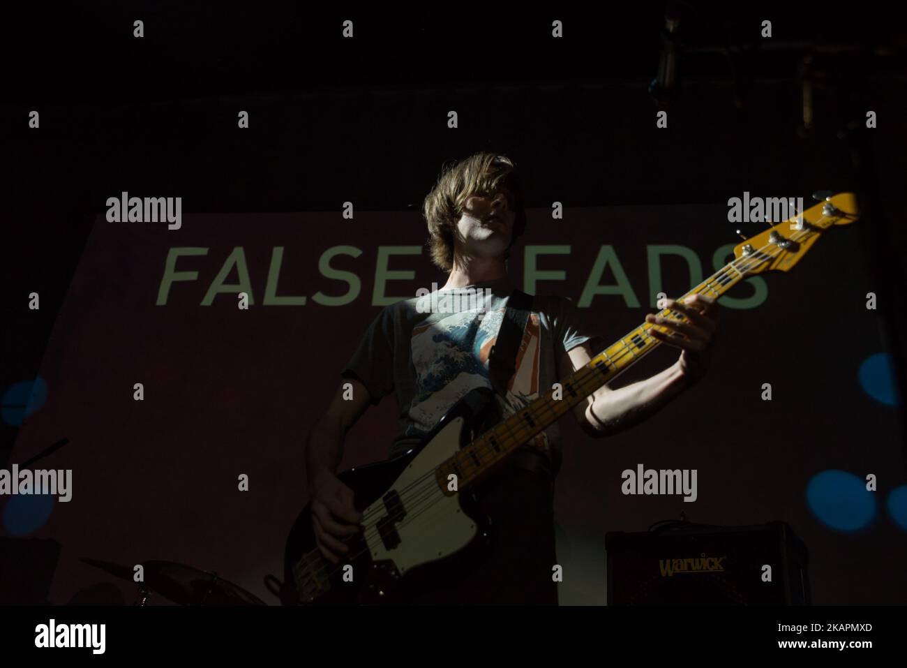 British indie rock band False Heads perform on stage at Lost River ...