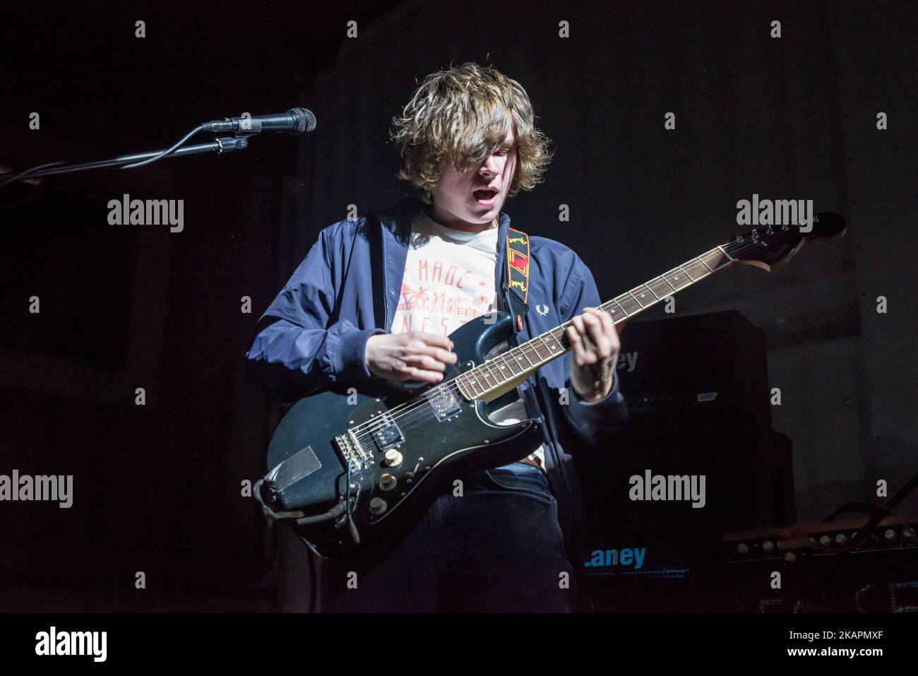 British indie rock band False Heads perform on stage at Lost River ...