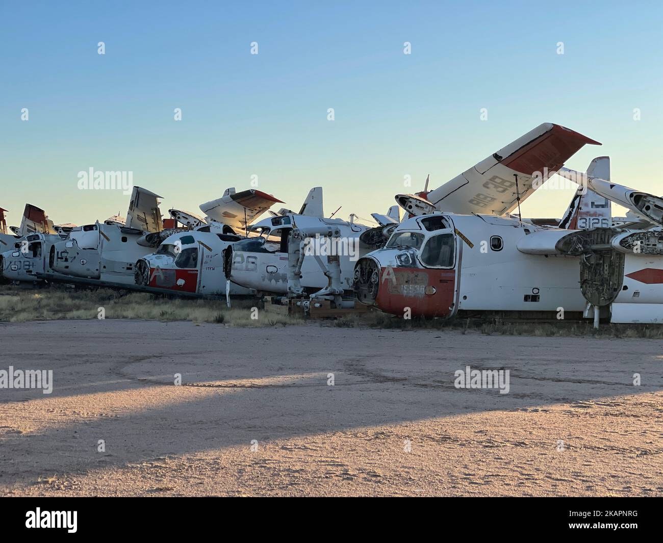 The vast desert floor is covered by thousands of mothballed military ...