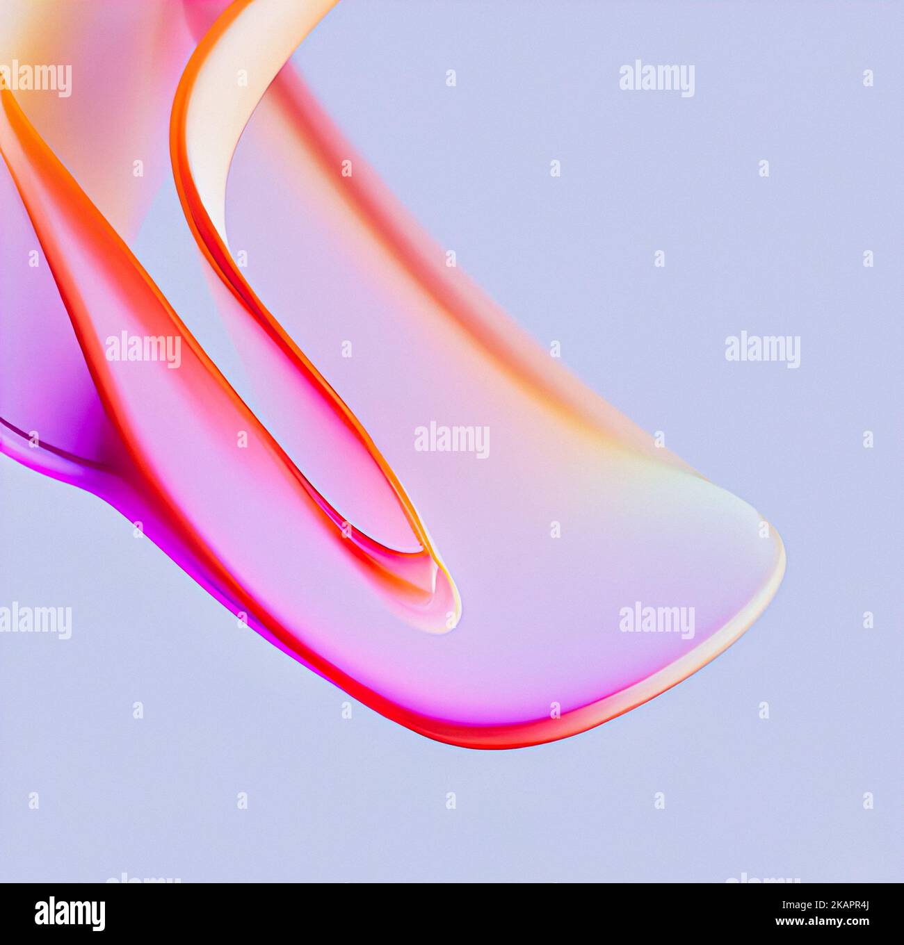 A 3D abstract art illustration of modern curved lines, wavy pattern in ...