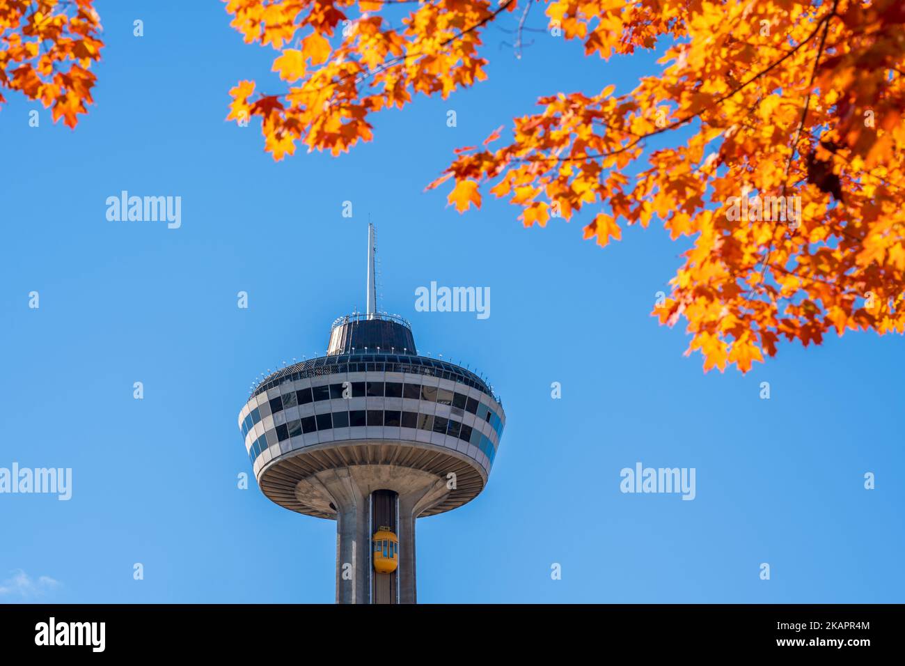 Niagara Falls, Ontario, Canada - October. Skylon Tower, autumn maple ...