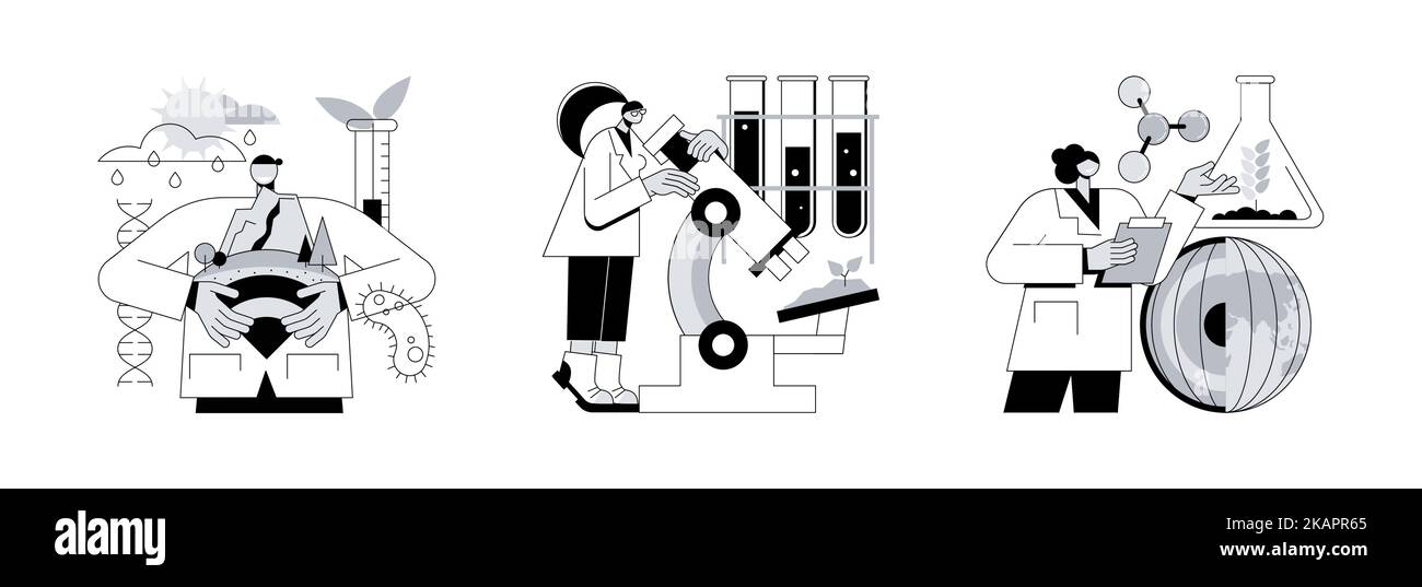 Soil properties abstract concept vector illustration set. Soil science ...