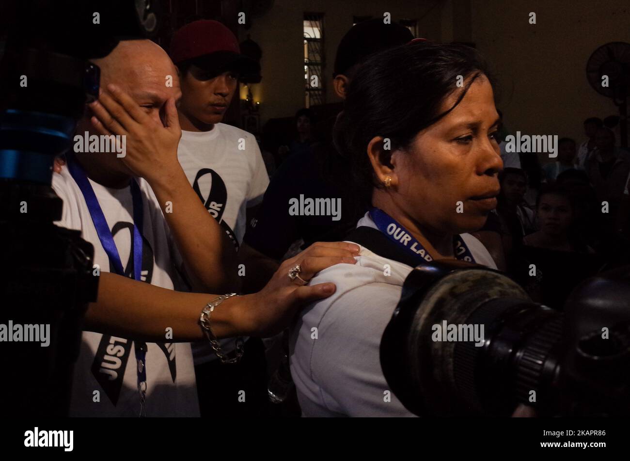 Saldy Delos Reyes and Lorenza Delos Reyes arrive at a church during the ...