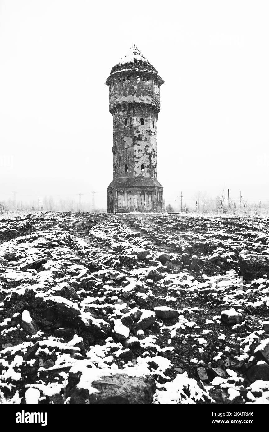 Abandoned tower roof Black and White Stock Photos & Images - Alamy