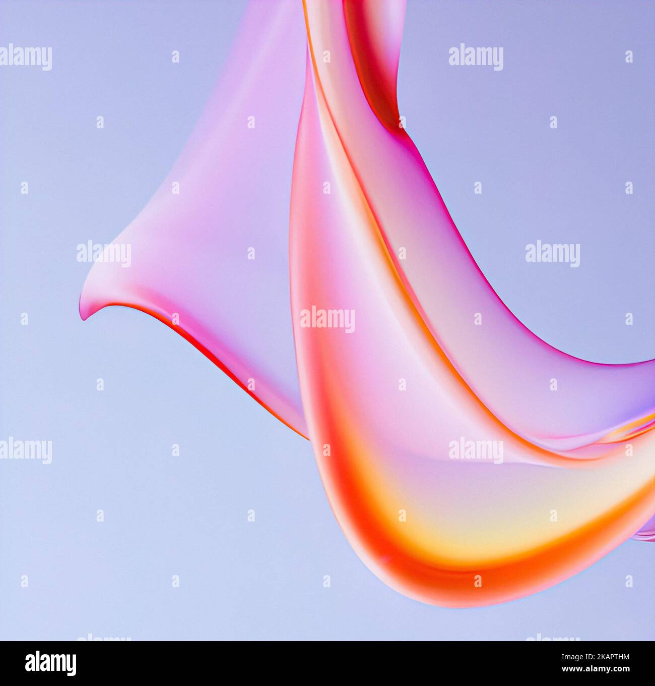 A 3D abstract art illustration of modern curved lines, wavy pattern in ...