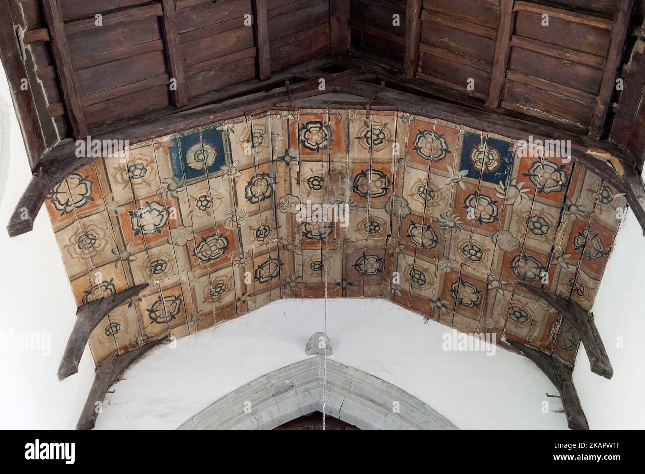 Painted nave ceiling in St Mary's Church, Almeley, Herefordshire Stock ...