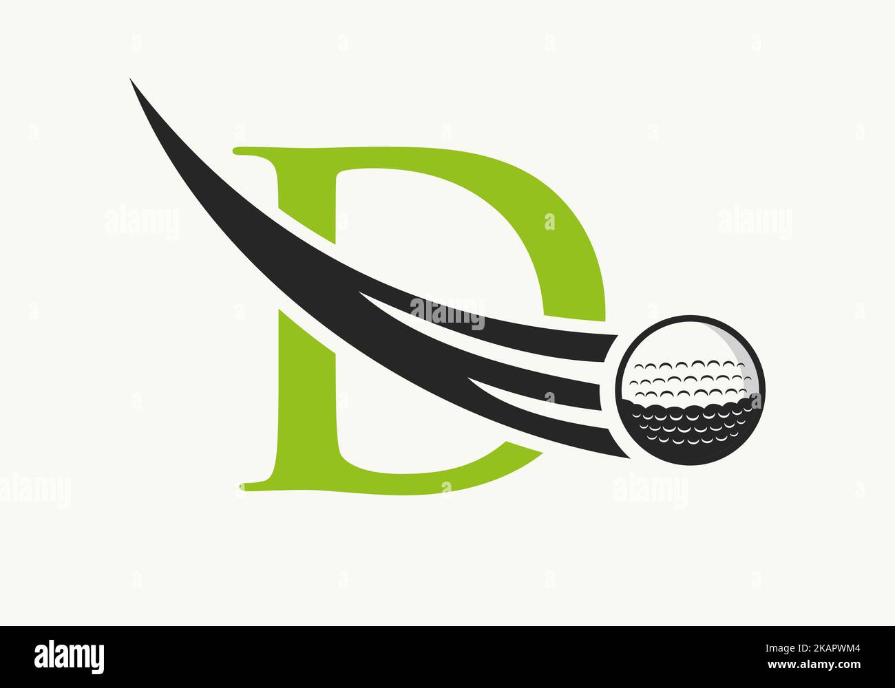 Letter D Golf Logo Design Template. Hockey Sport Academy Sign, Club ...