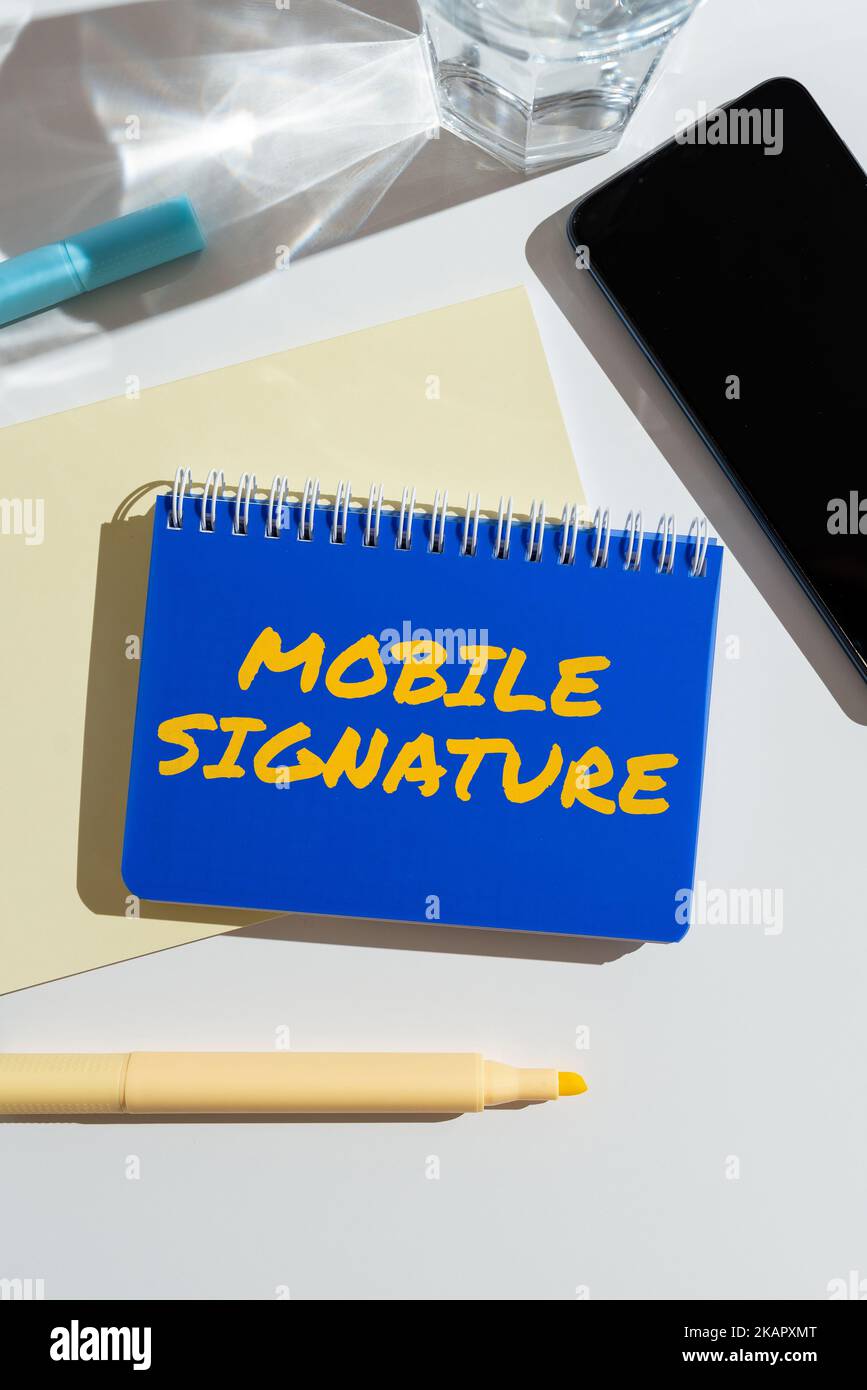 Conceptual Caption Mobile Signature Internet Concept Methodology That