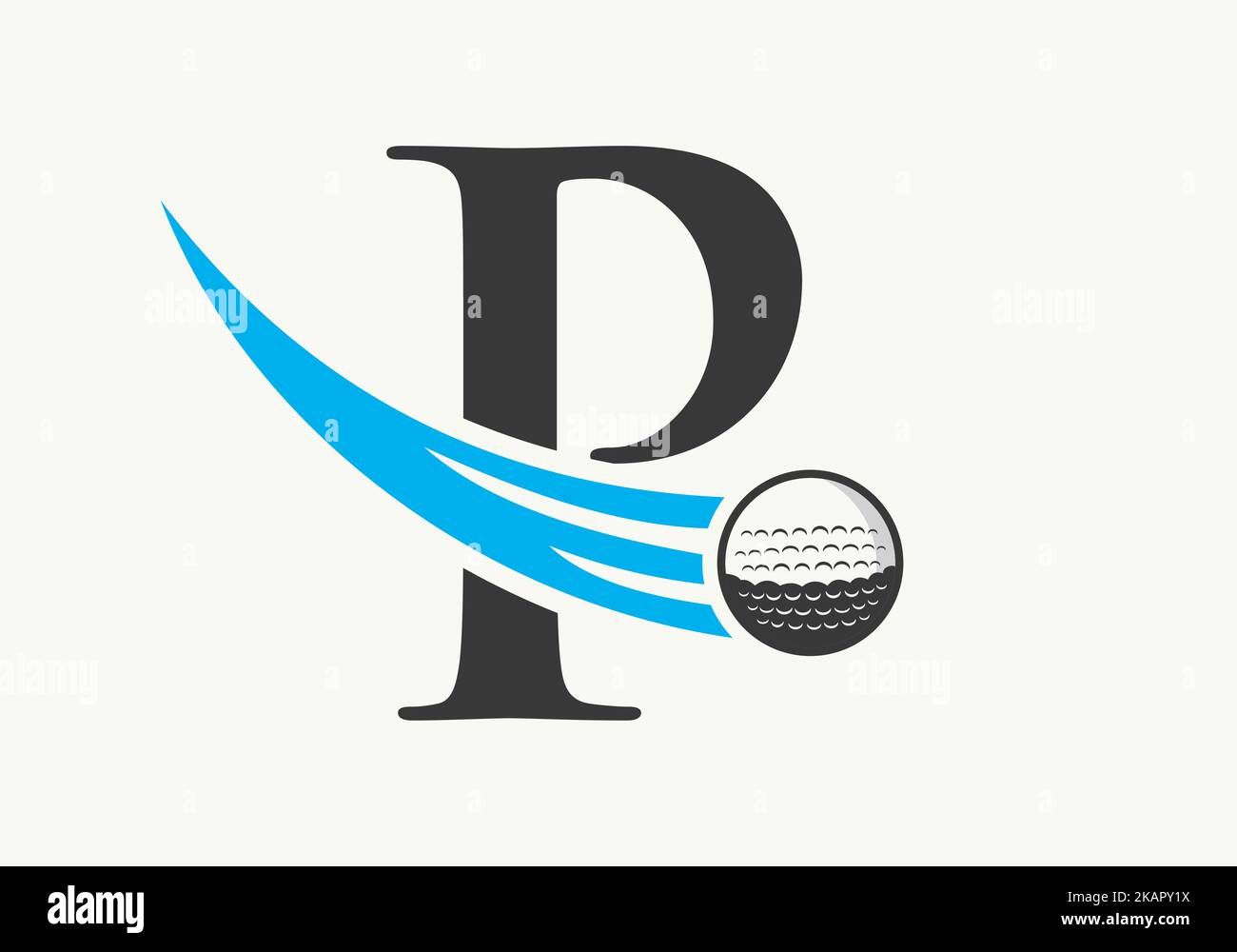 Letter P Golf Logo Design Template. Hockey Sport Academy Sign, Club ...