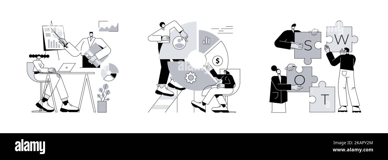 Company performance analysis abstract concept vector illustration set ...