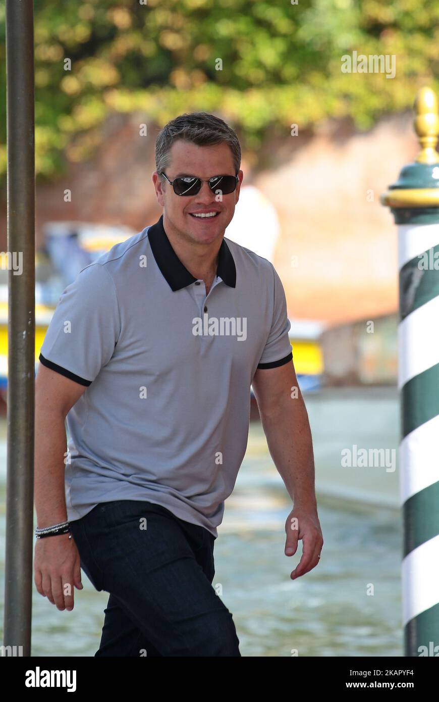 Matt Damon arrive at the Hotel Excelsior during the 74th Venice Film ...