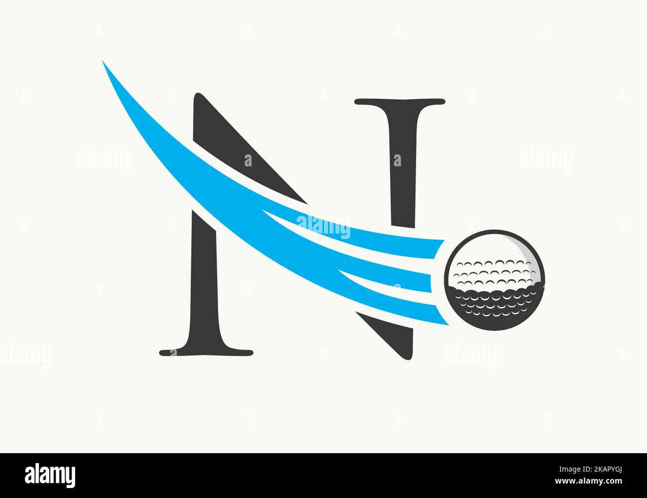 Letter N Golf Logo Design Template. Hockey Sport Academy Sign, Club ...