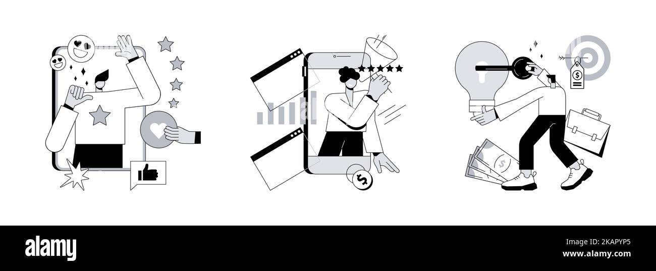 Business success abstract concept vector illustration set. Impression ...