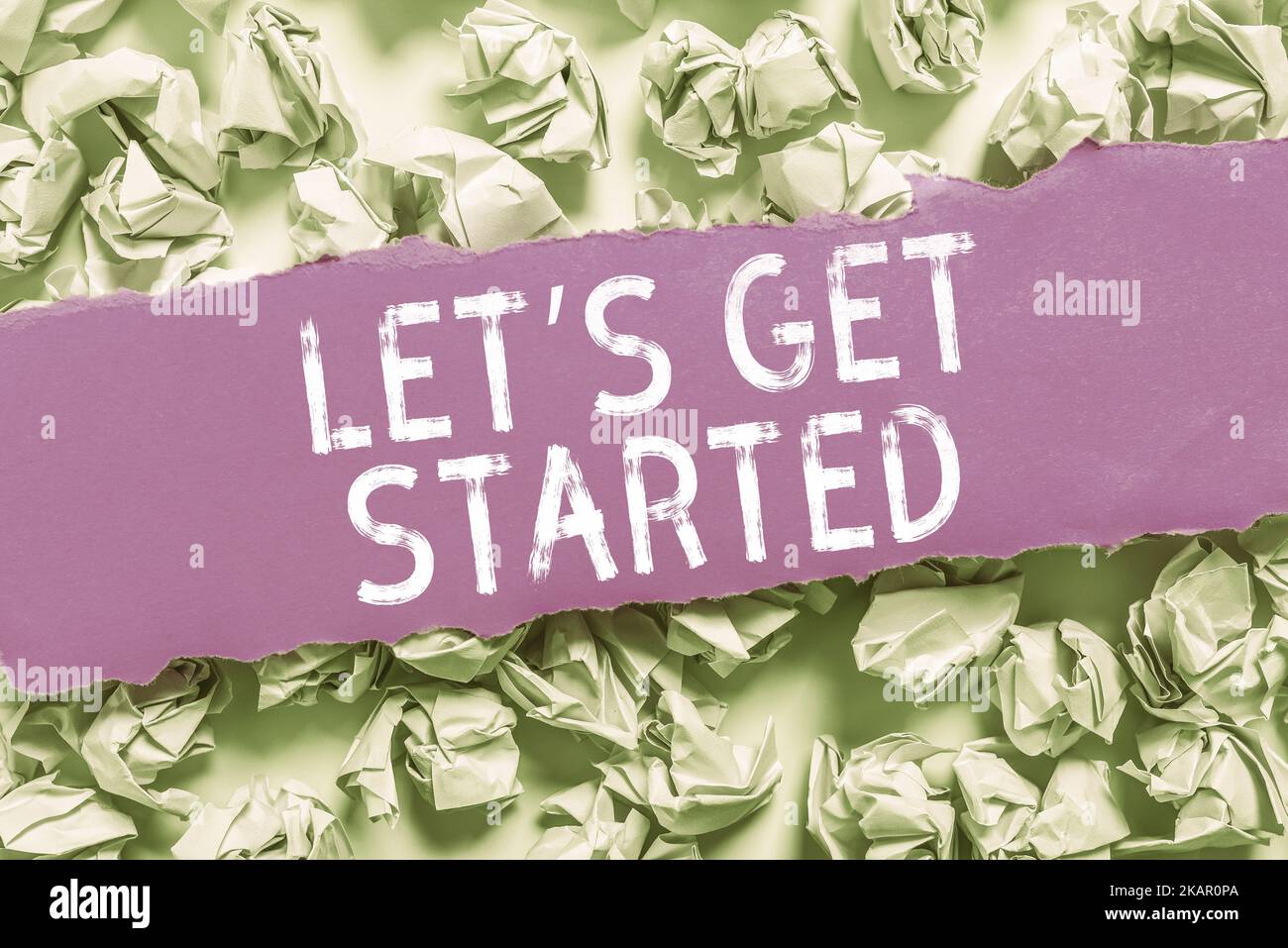 Conceptual display Lets Get Started. Business overview encouraging ...