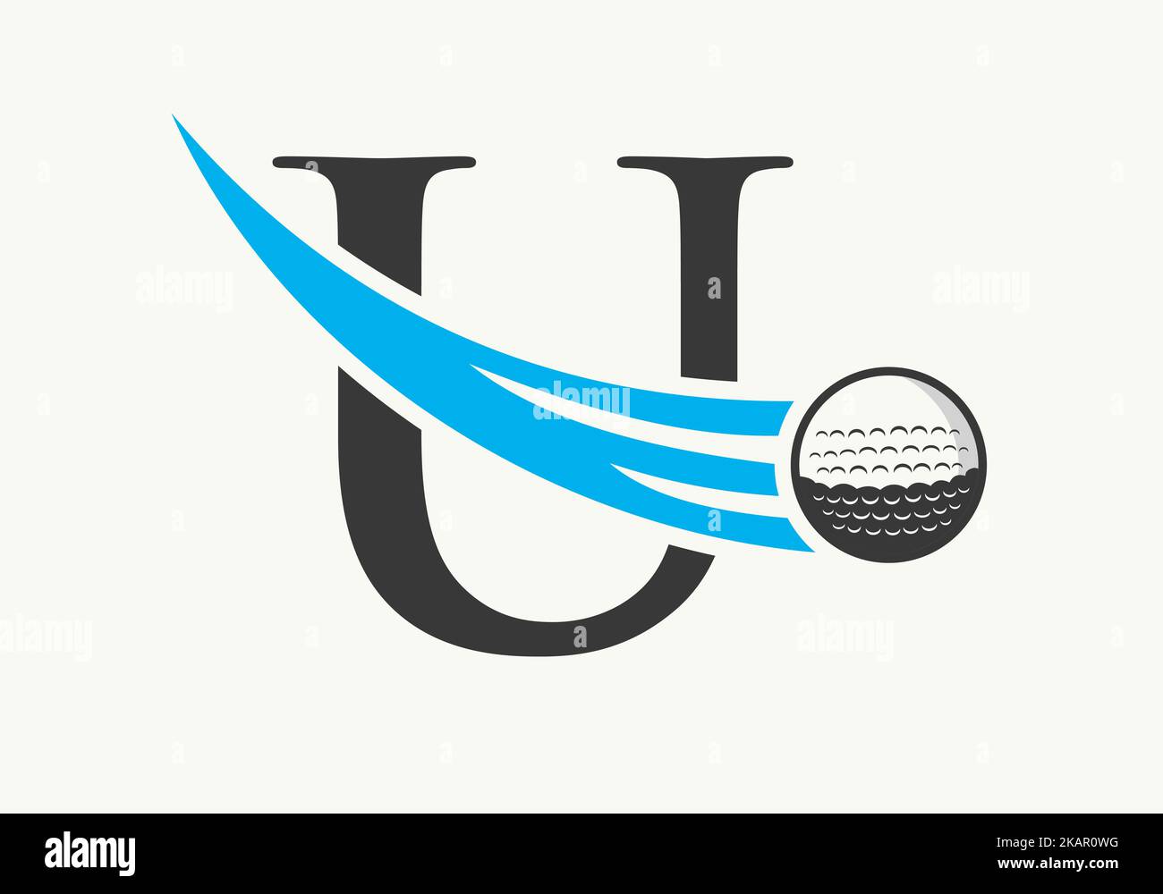 Letter U Golf Logo Design Template. Hockey Sport Academy Sign, Club ...