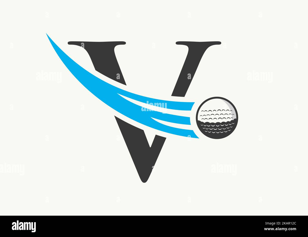 Letter V Golf Logo Design Template. Hockey Sport Academy Sign, Club ...