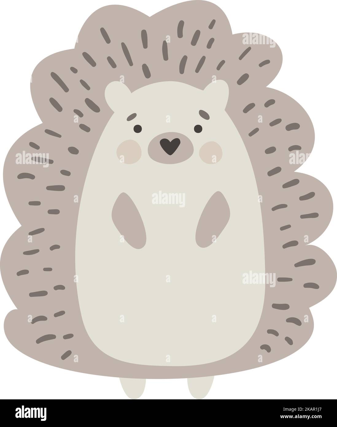 Awesome baby vector cute flat hedgehog on white background. Doodle ...