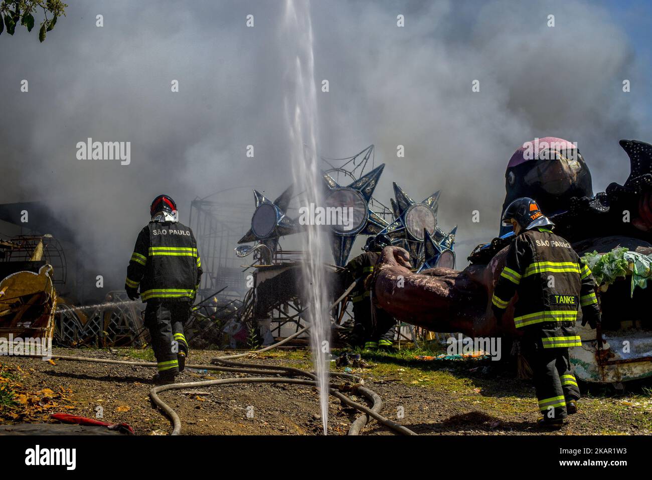 Fire destroys a samba school in Sao Paulo, Brazil, on 3 September 2017 ...
