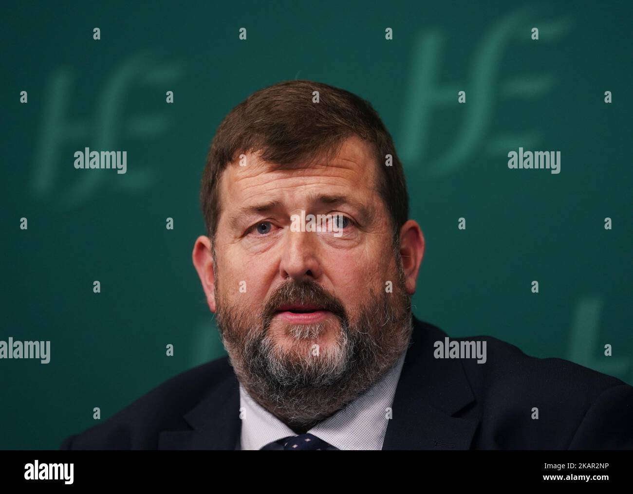 HSE Interim CEO Stephen Mulvany ahead during a media briefing at Dr ...