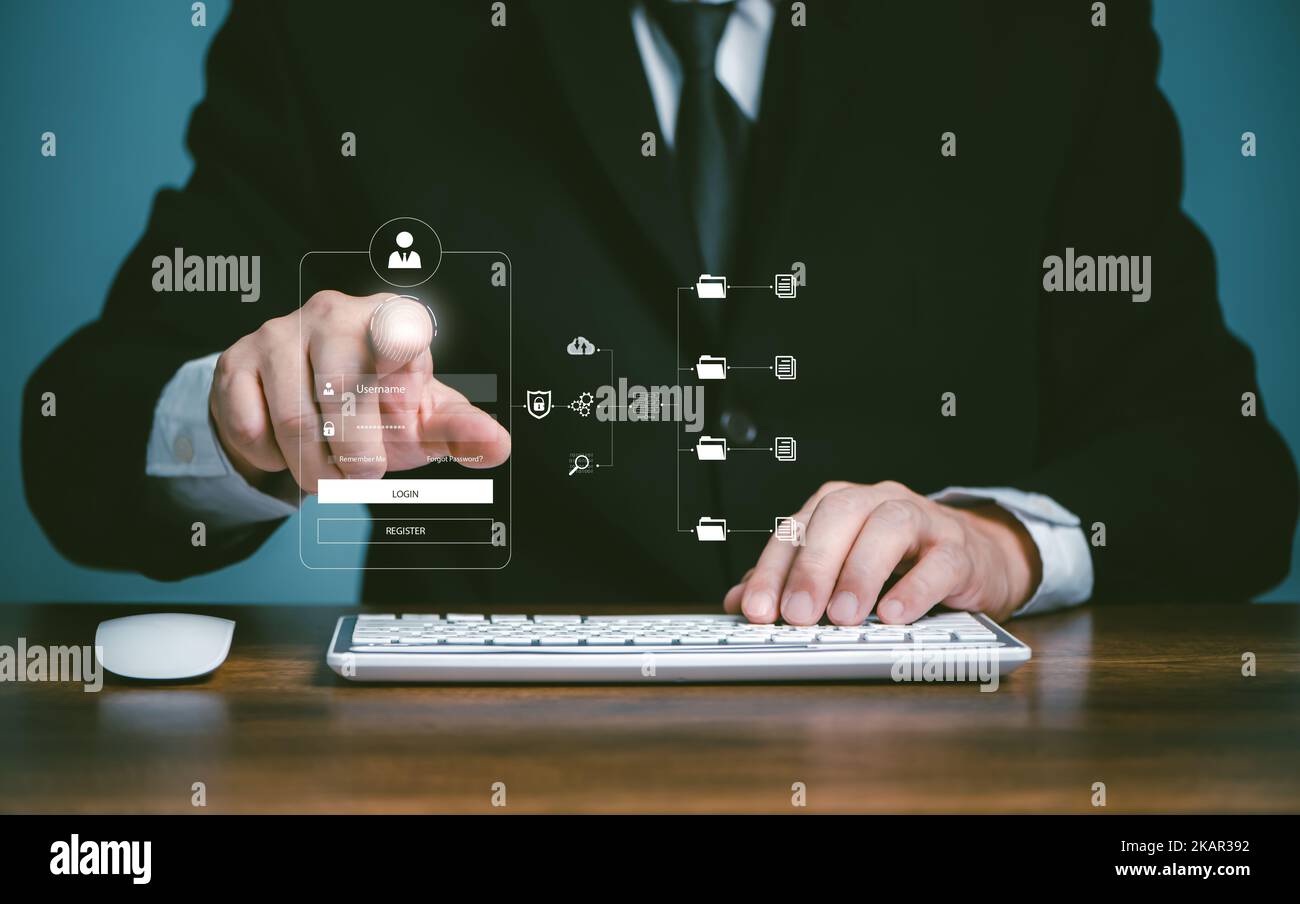 Cybersecurity cloud network systerm privacy protect data concept ...