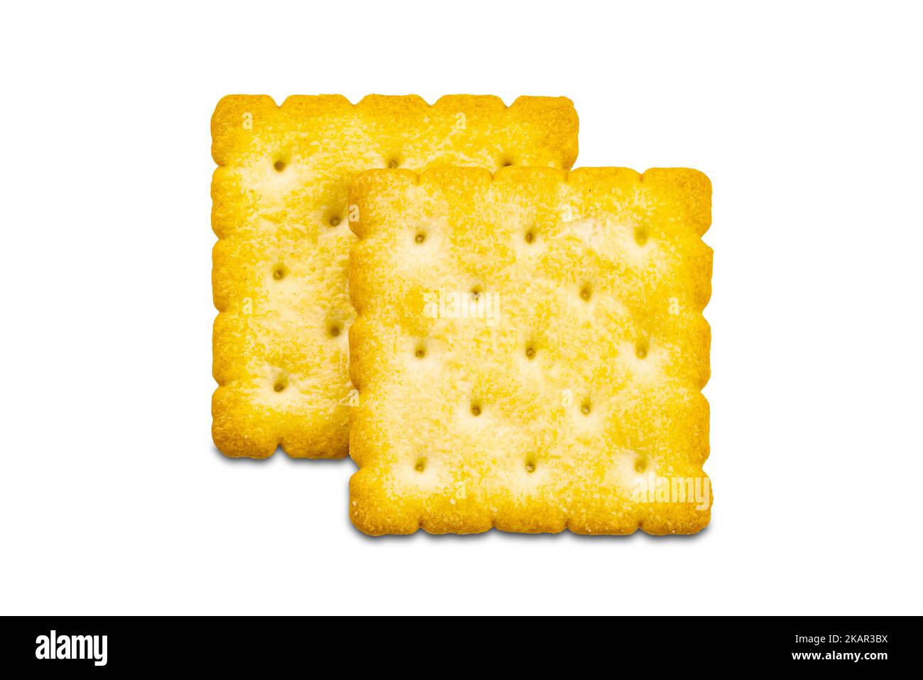 Top view or flat lay two dry sweet crunchy delicious square shape ...
