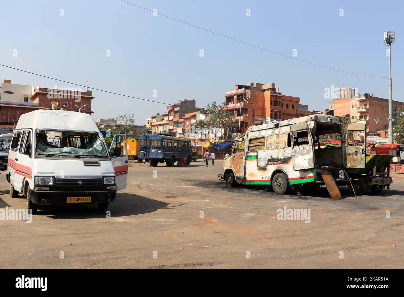 Angry mobs set an ambulance on fire during the late-night violence ...