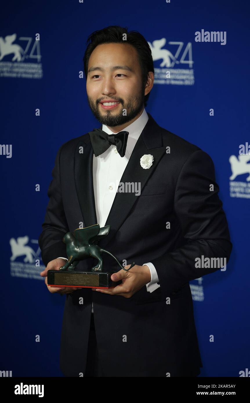 Eugene YK Chung poses with the Best VR Experience Award for 'La Camera ...