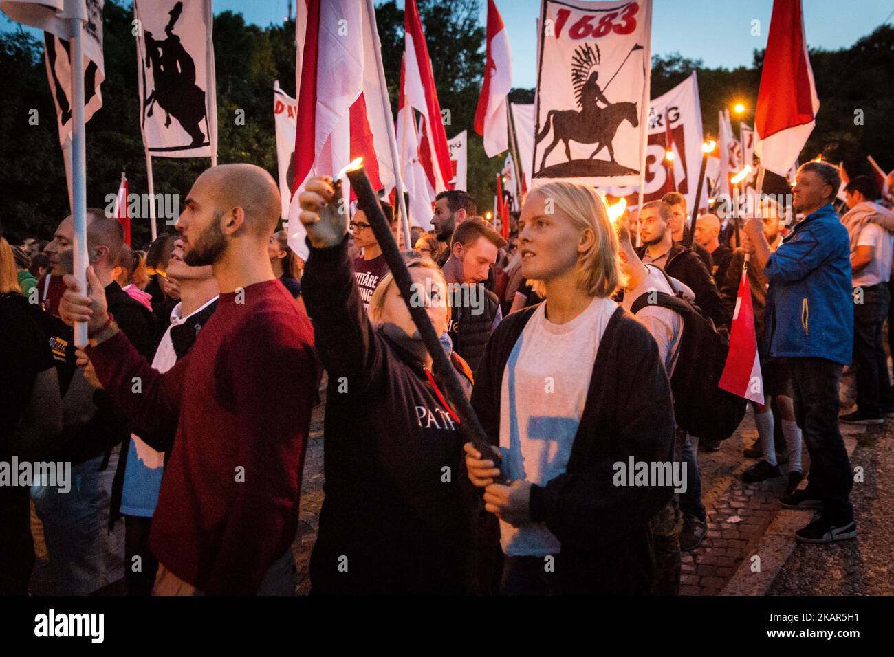Around 150 members of the far right identitarian movement held a ...