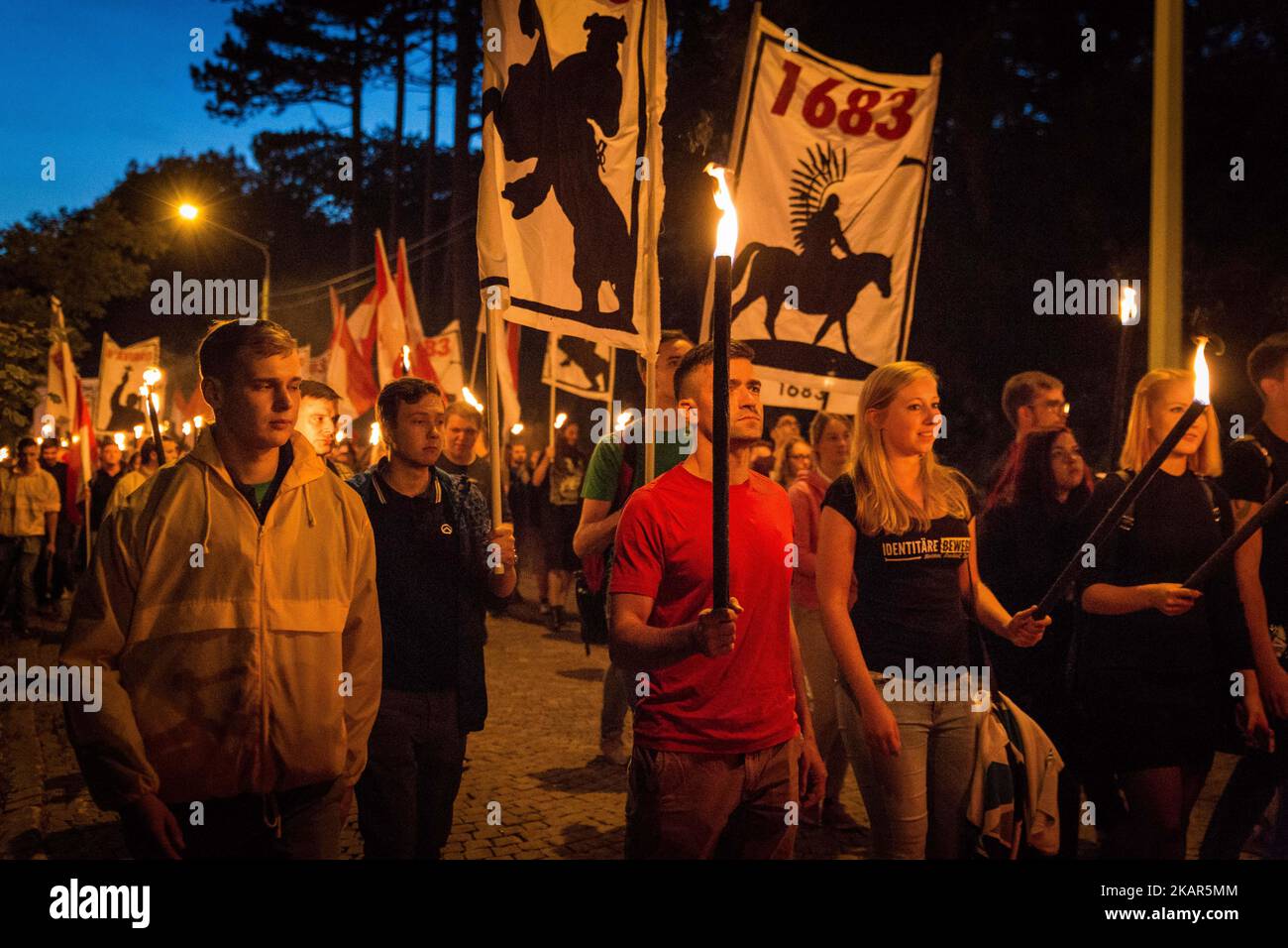 Around 150 members of the far right identitarian movement held a ...