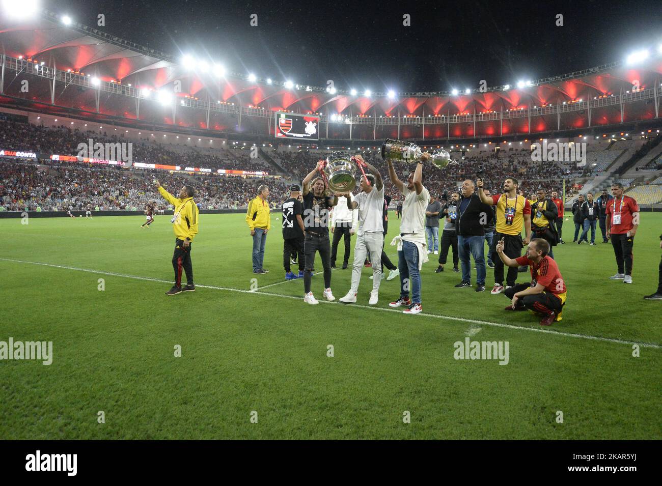 Rio de Janeiro-Brazil November 02, 2022, Flamengo players, take the ...