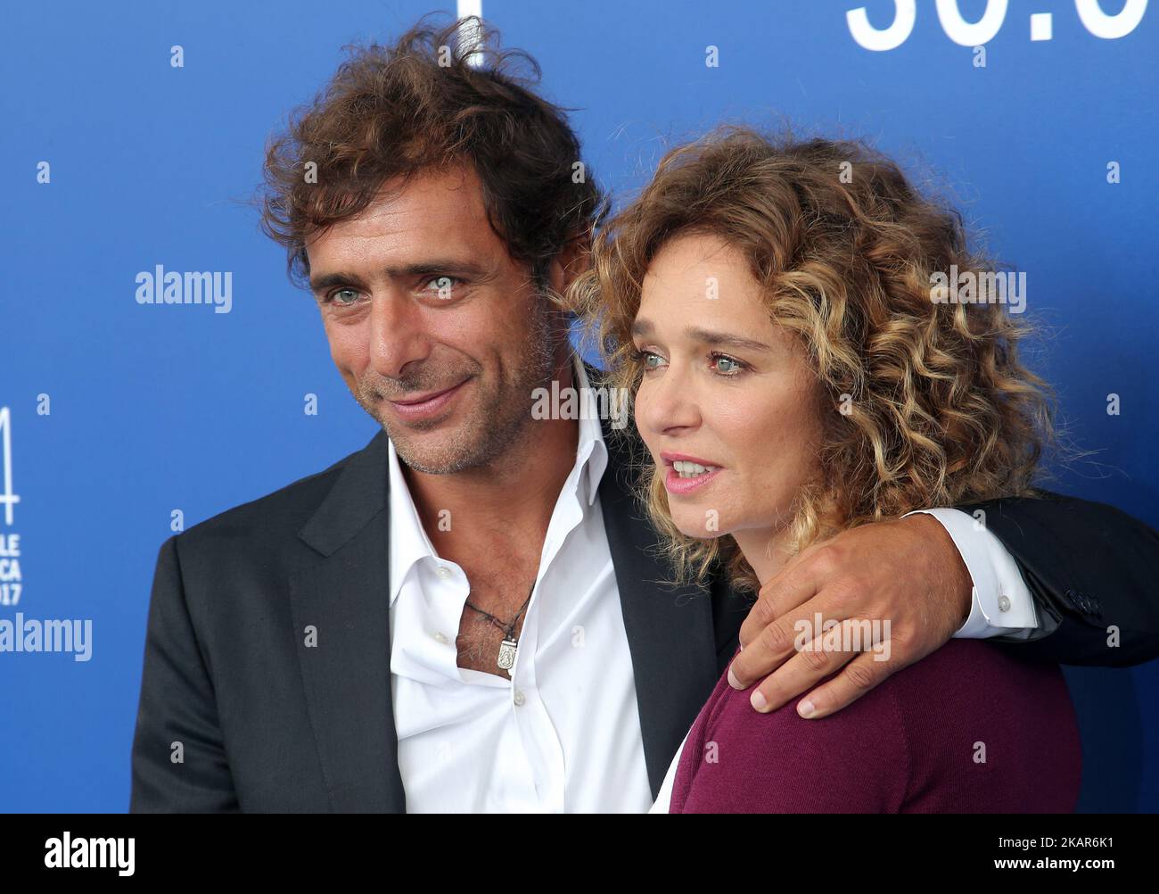 Venice, Italy. 07 September, 2017: Valeria Golino and Adriano Giannini ...