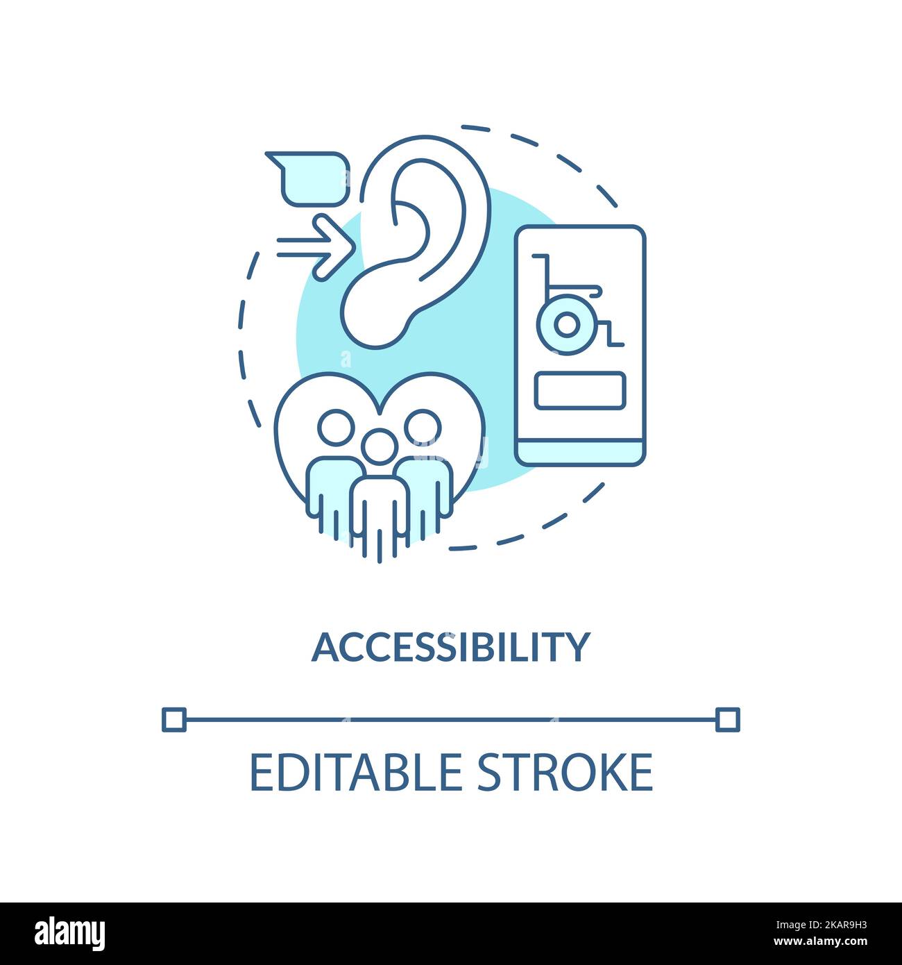 Accessibility turquoise concept icon Stock Vector Image & Art - Alamy