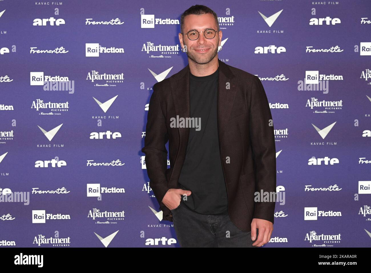 Gabriele Montesi attends the photocall of the Rai series "Esterno notte ...