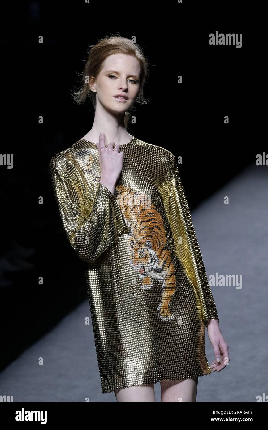 A model walks on the runway for Spring-Summer 2018 Collection of Teresa ...