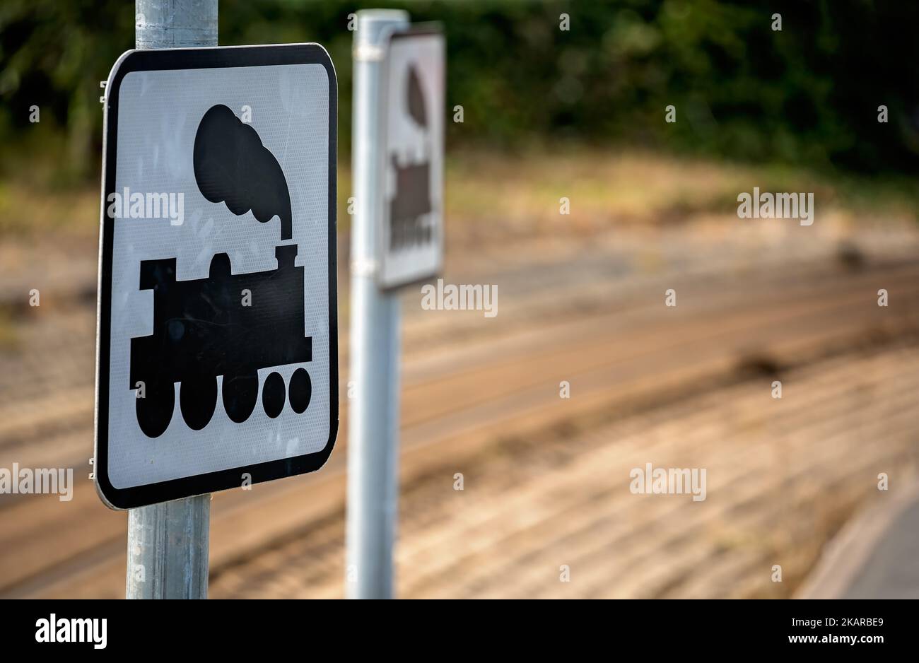 A narrow gauge train sign in Porthmadog, Wales Stock Photo - Alamy