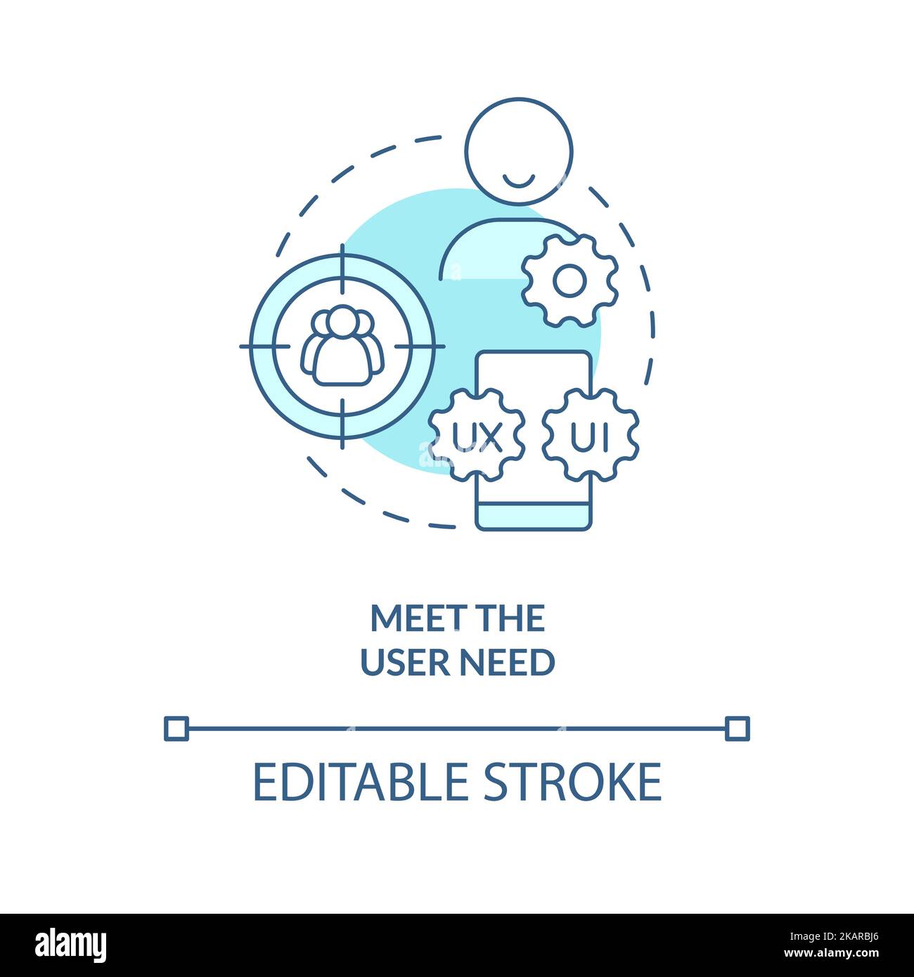 Meet user need turquoise concept icon Stock Vector Image & Art - Alamy