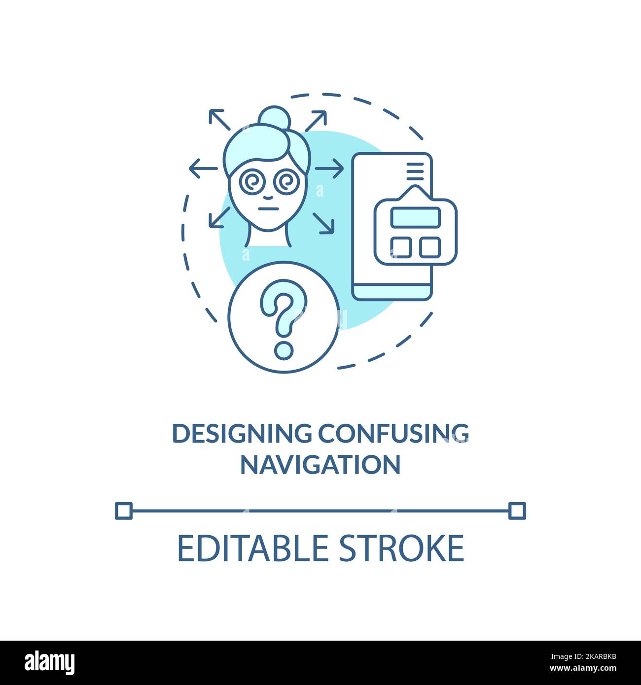 Designing confusing navigation turquoise concept icon Stock Vector Image & Art - Alamy