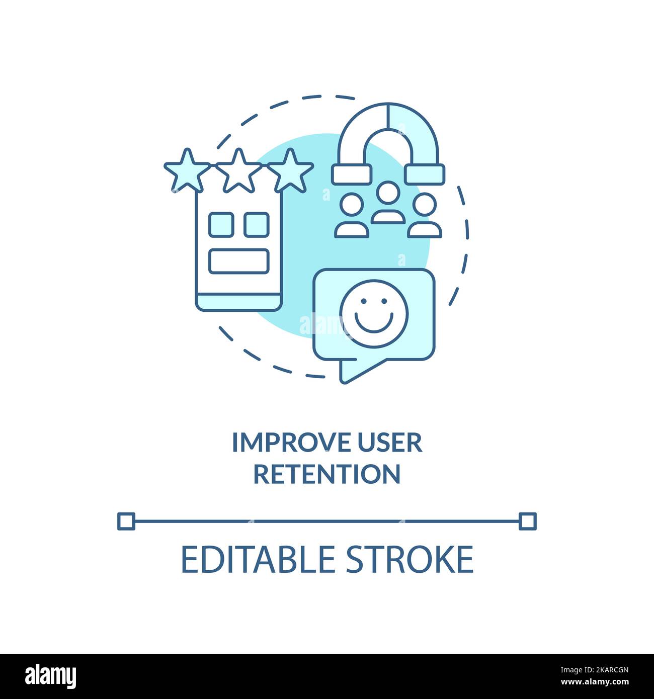 Improve user retention turquoise concept icon Stock Vector Image & Art ...