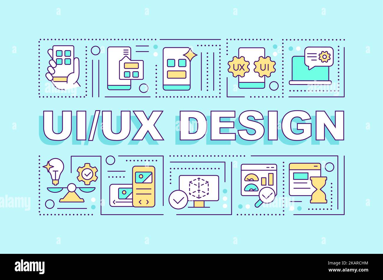 UX UI design word concepts turquoise banner Stock Vector Image & Art ...