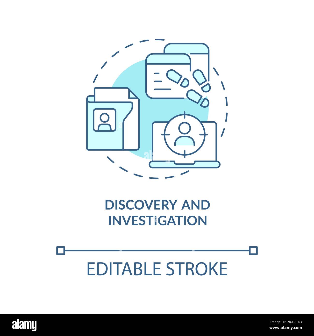 Discovery and investigation turquoise concept icon Stock Vector Image & Art - Alamy