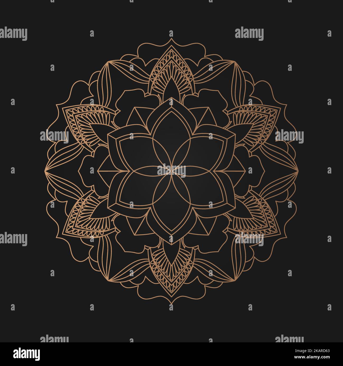 Laser cutting mandala. Golden floral pattern. Oriental silhouette ...