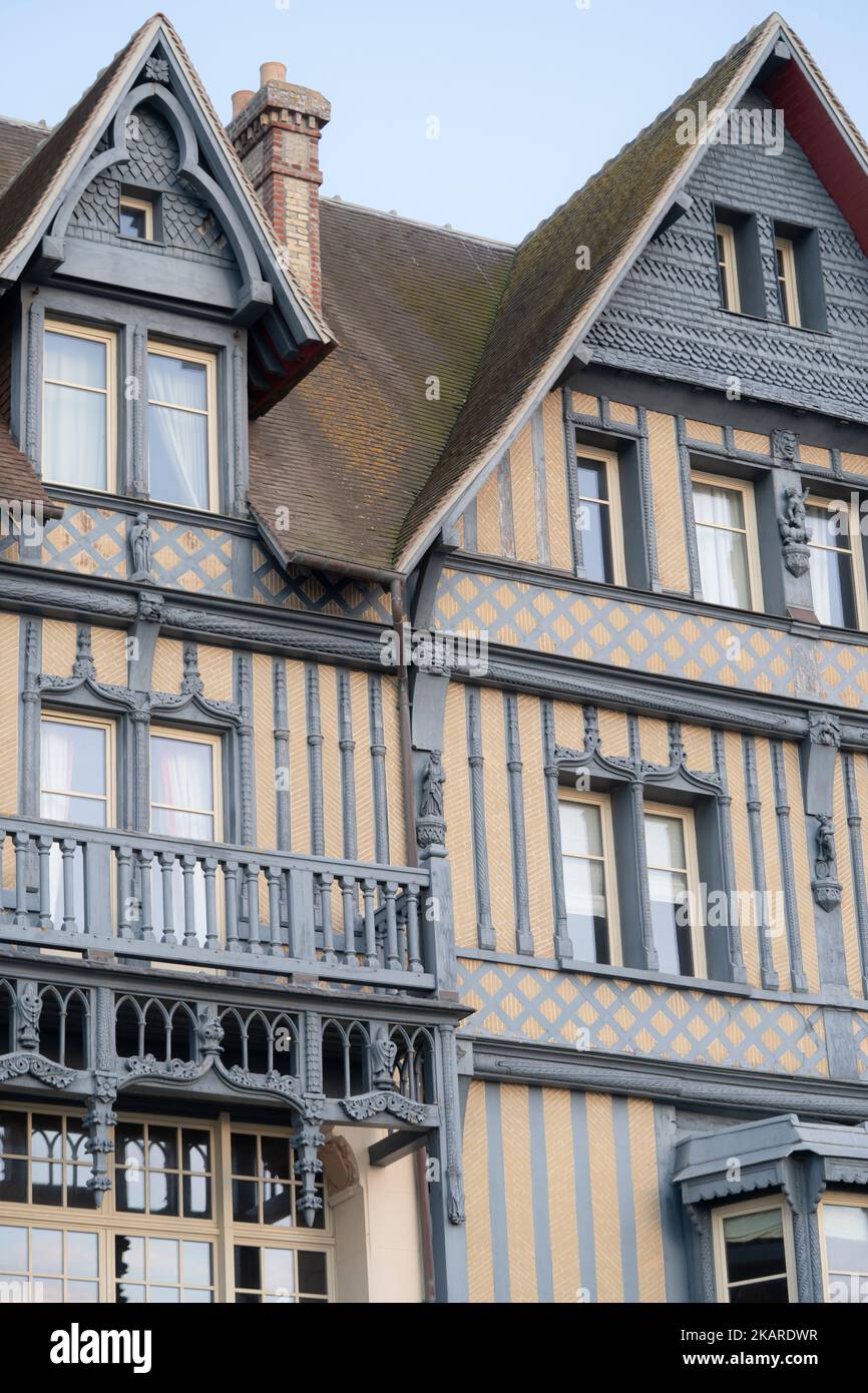 Typical houses and buildings architecture from Deauville, Normandy ...