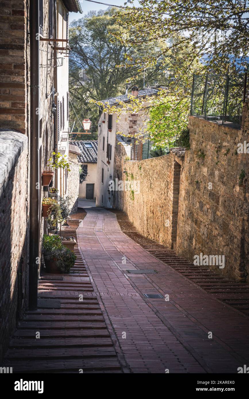 old stone street at morning Stock Photo - Alamy