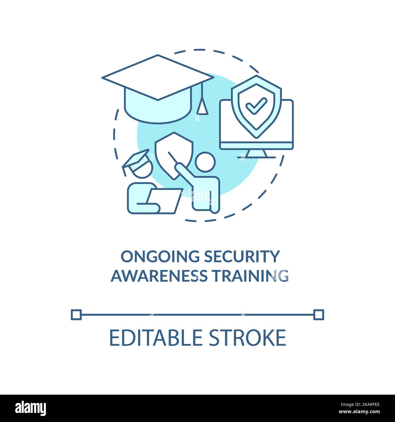 Ongoing security awareness training turquoise concept icon Stock Vector ...