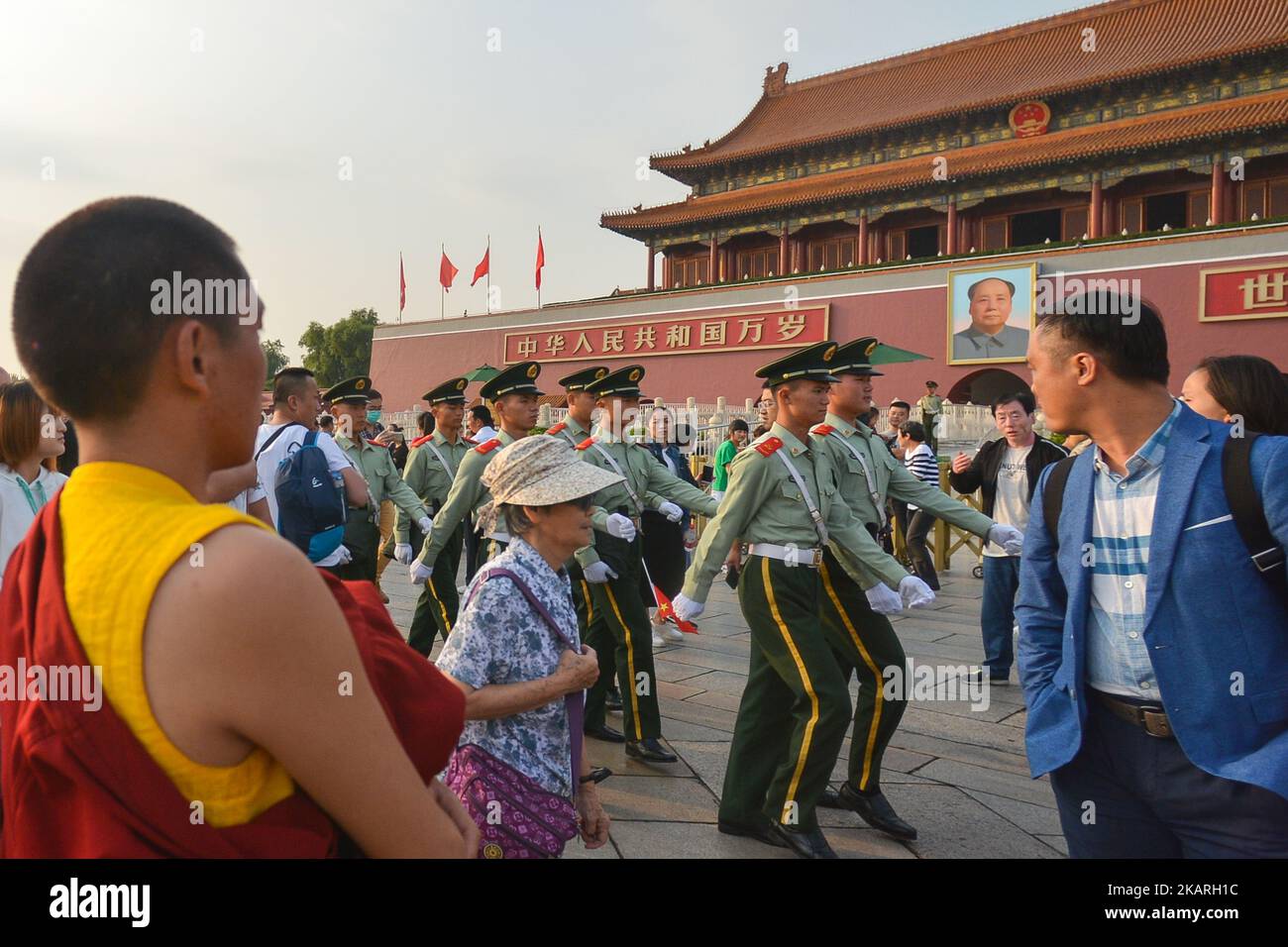 A general view of the Tiananmen Tower in Beijing ready for the upcoming ...