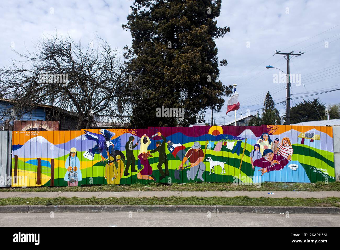 Mural entitled "To the center of the injustice" realized by the ...