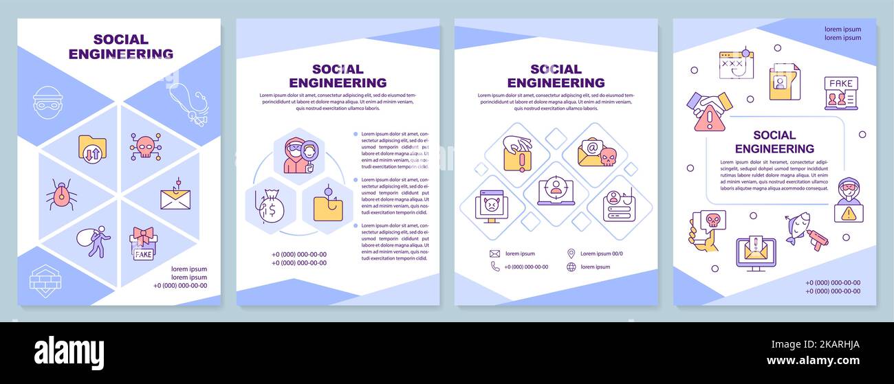 Social engineering blue brochure template Stock Vector Image & Art - Alamy